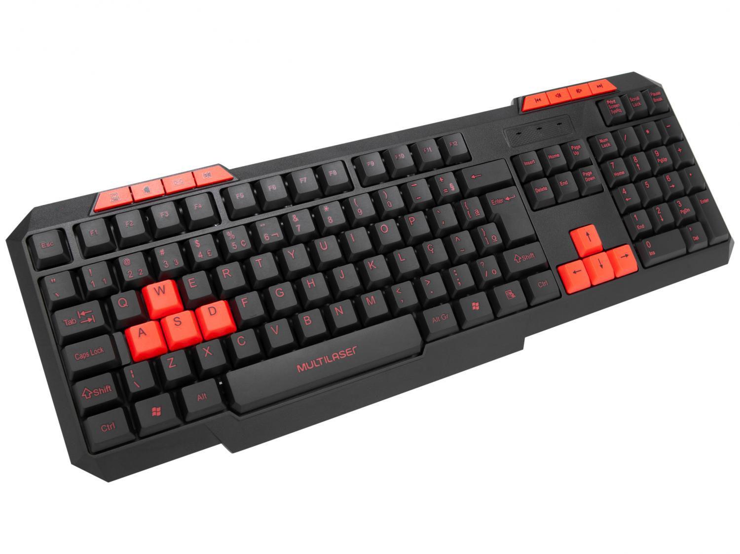 Teclado Numérico Gamer USB Multilaser Hotkeys Slim ABNT 2 Preto e ...