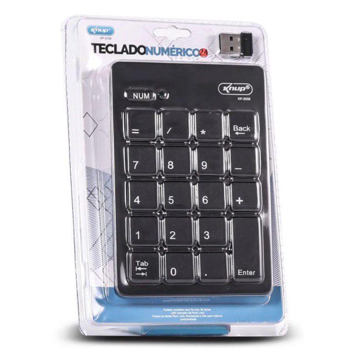 Teclado Numérico Sem Fio Usb Pc Notebook Tablet Wireless numberpad ...