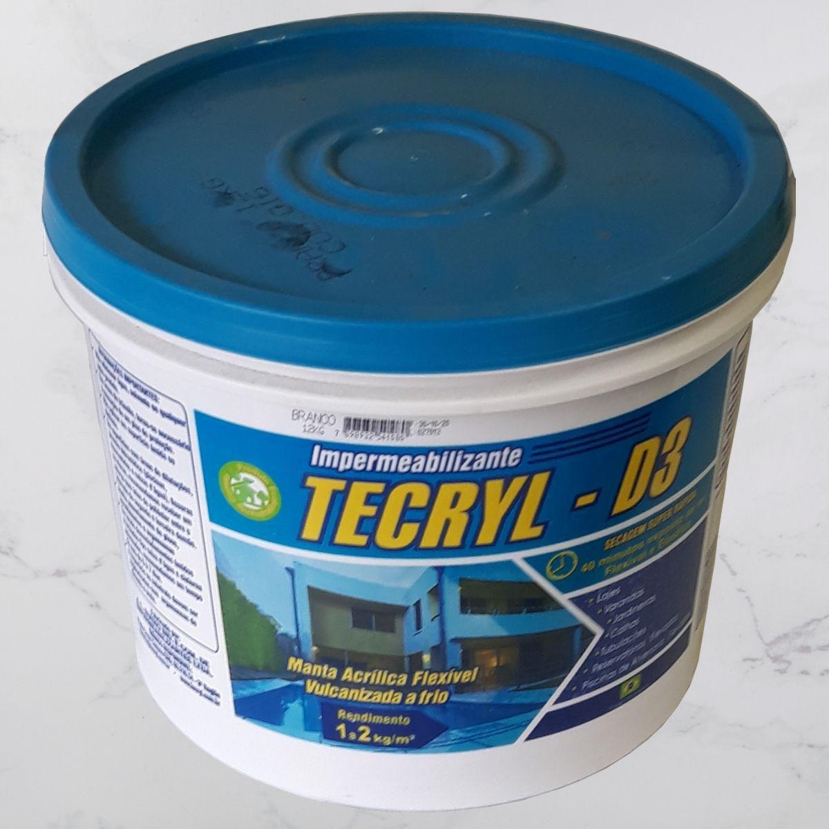 Tecryl D3 12 Kg Manta Impermeabilizante Laje Piscina Branca