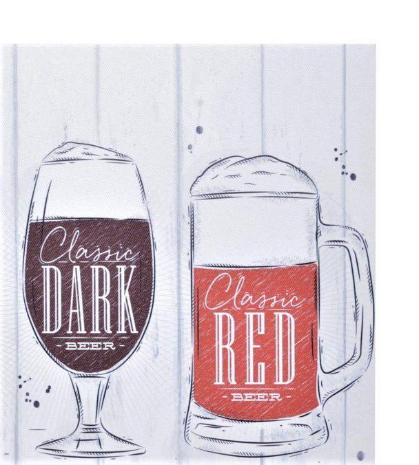 Tela Cups of Beer Fundo Branco 30x40cm - Urban - Quadro Decorativo ...