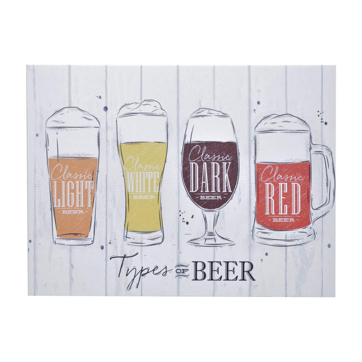 Tela Cups of Beer Fundo Branco 30x40cm - Urban - Quadro Decorativo ...