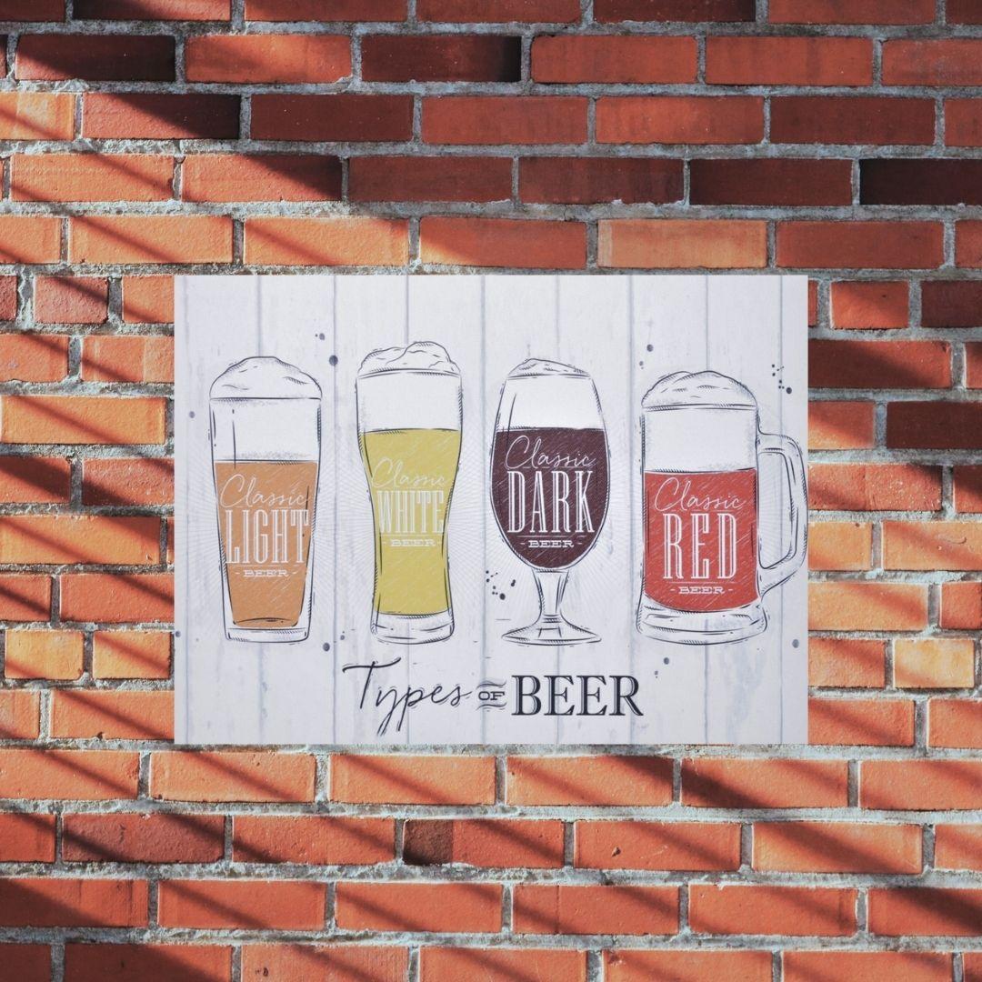 Tela Cups of Beer Fundo Branco 30x40cm - Urban - Quadro Decorativo ...