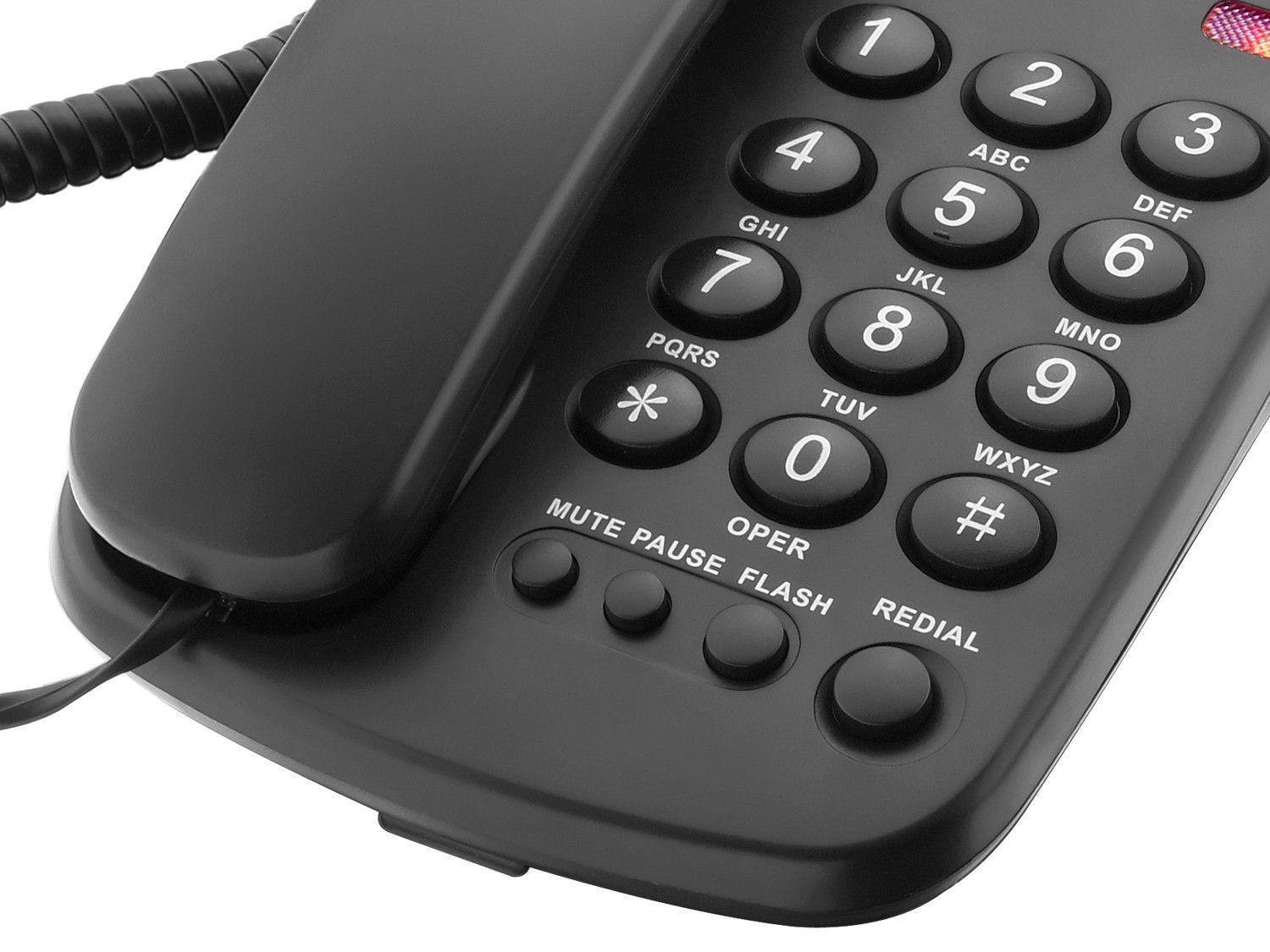 Telefone com Fio Elgin TCF2000 - Chave Bloq. Preto - Telefone com Fio ...
