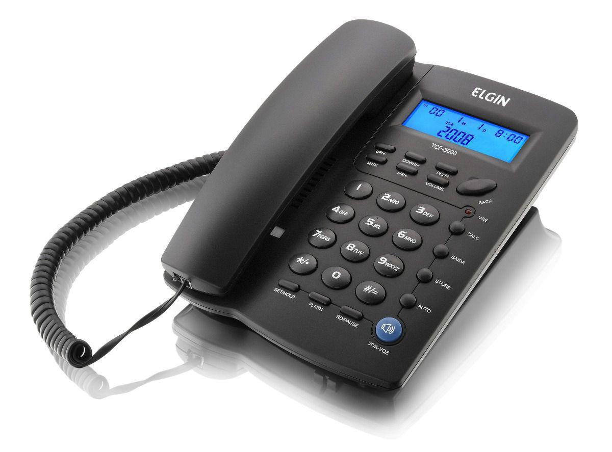 Telefone Com Fio Elgin Tcf3000 Preto - Kit de Telefones - Magazine Luiza