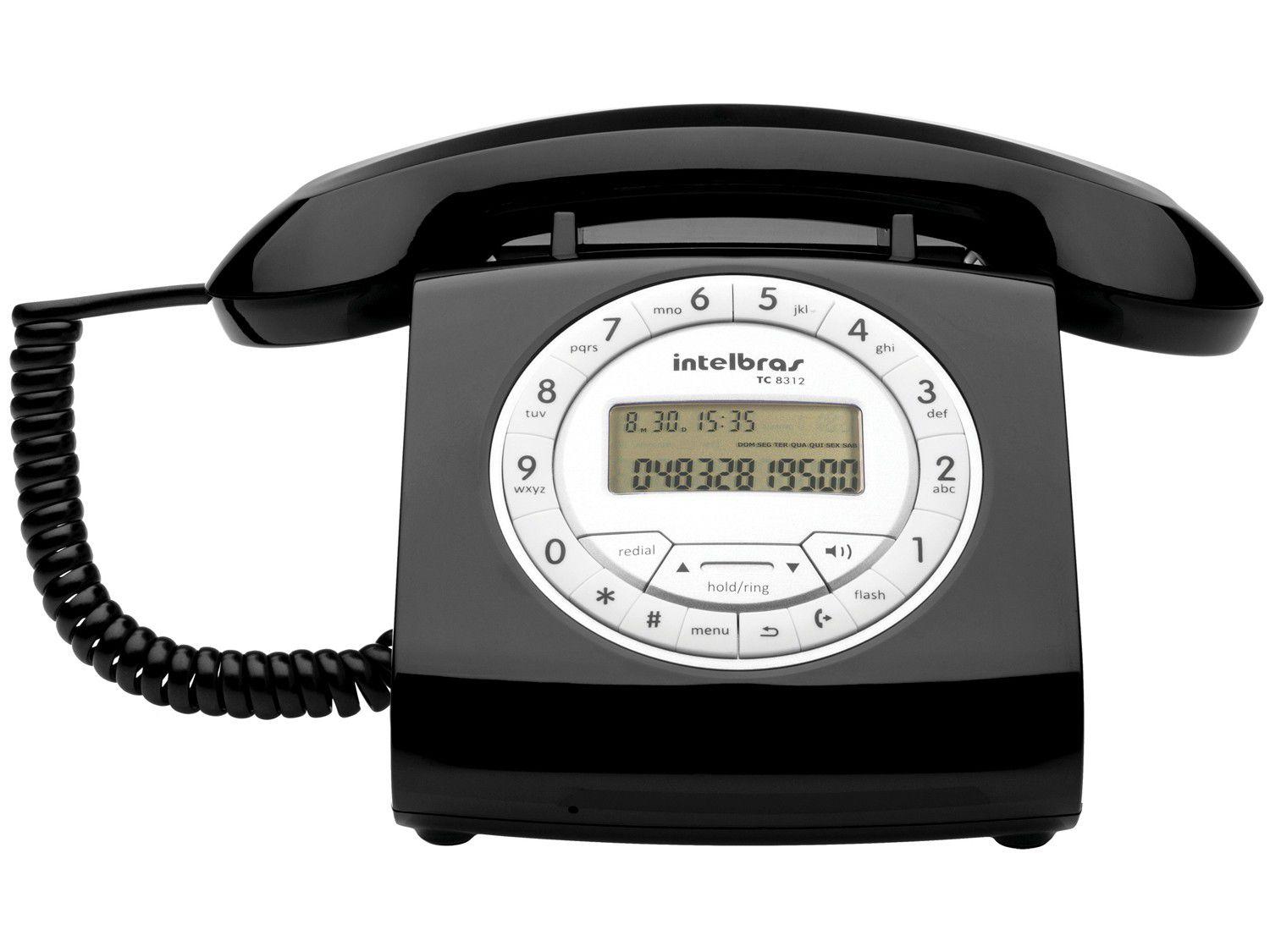 Telefone Com Fio Intelbras TC 8312 - Identificador de Chamada Viva Voz ...
