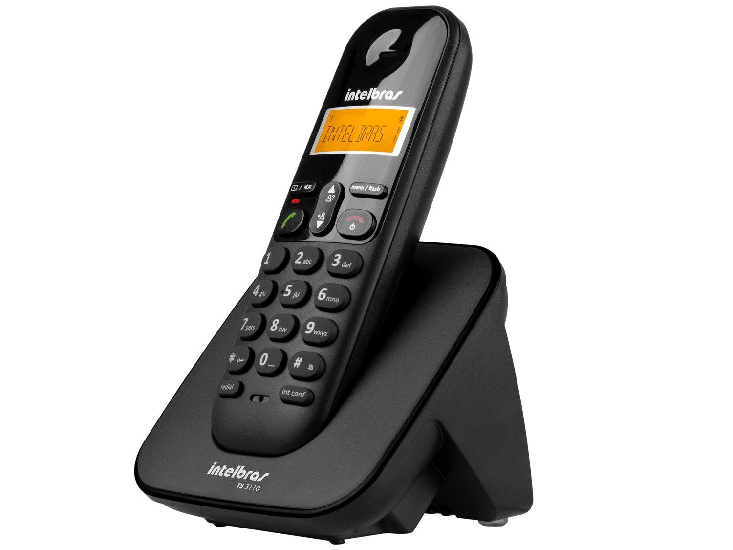 Telefone Sem Fio Intelbras TS 3110 Conferência Preto