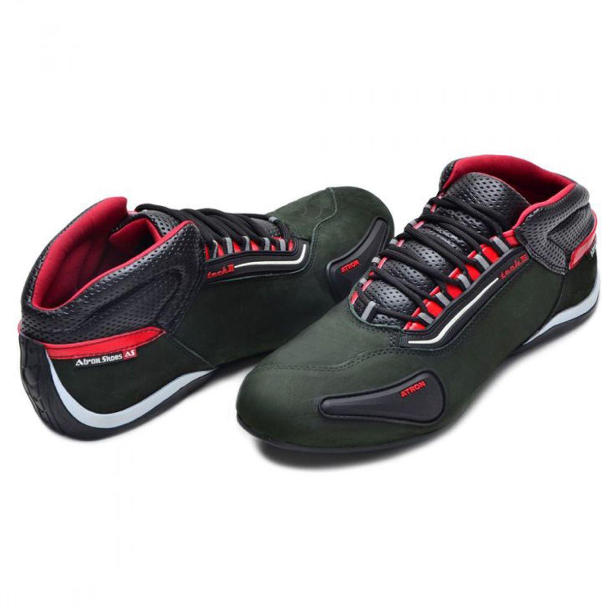 Tênis Motociclista Com Refletivo De Cano Baixo Verde - ATRON SHOES ...
