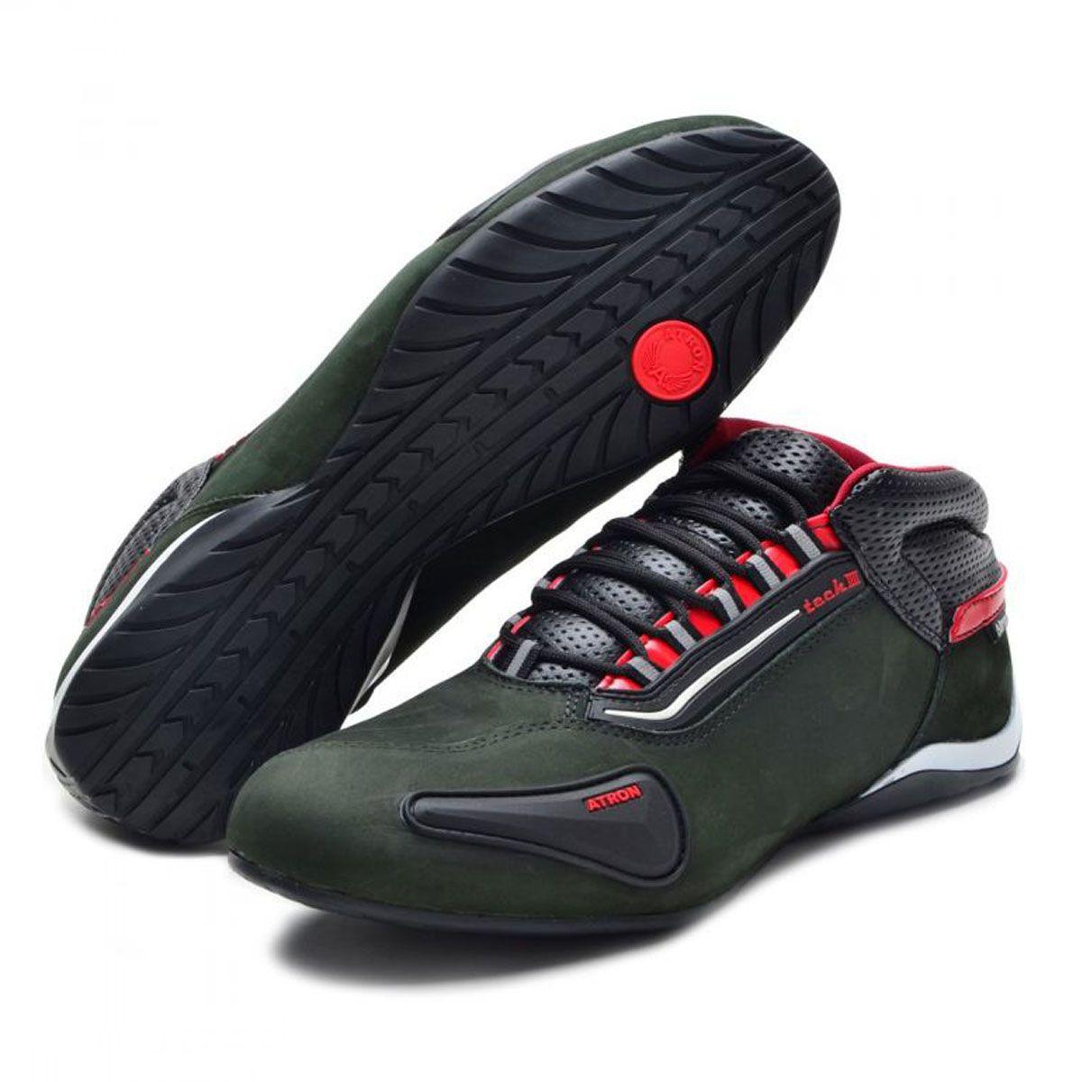 Tênis Motociclista Com Refletivo De Cano Baixo Verde - ATRON SHOES ...