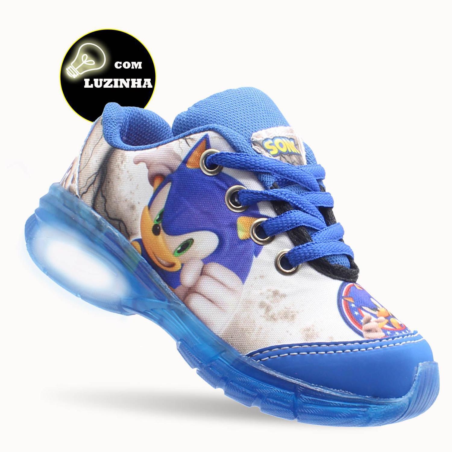 Tenis Sonic com Luz led infantil masculino azul - Eds - Tênis Infantil ...