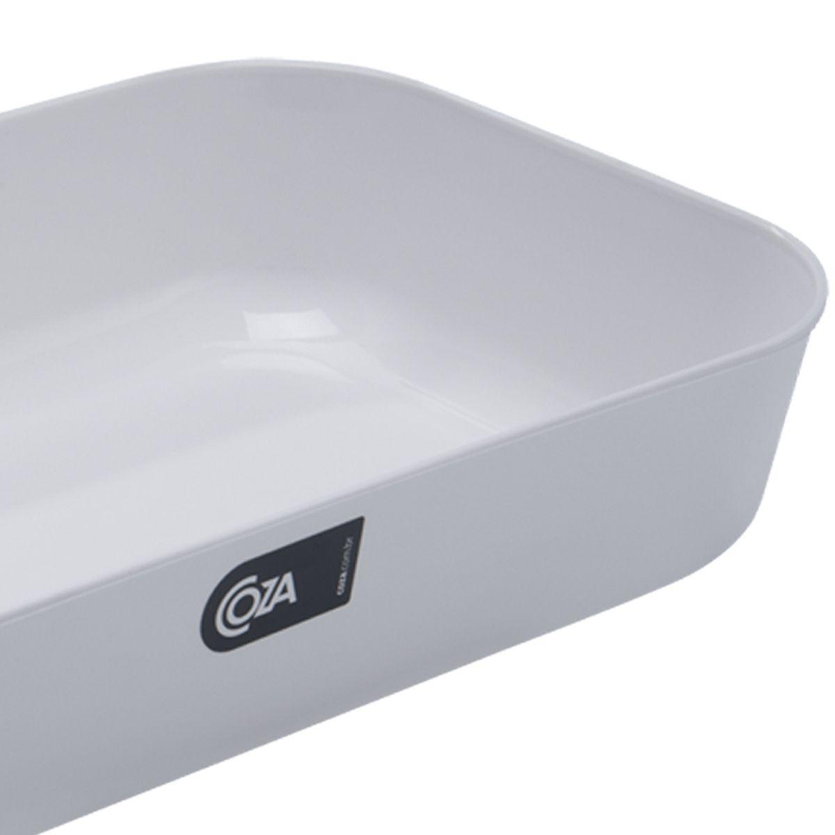 Tigela Retangular Saladeira Bandeja Sobremesa Travessa 2,8L Branca ...
