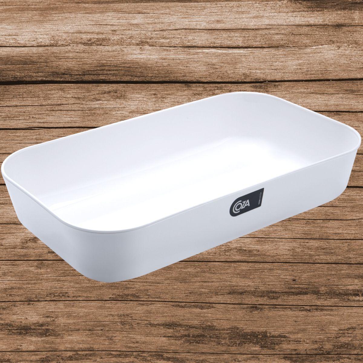 Tigela Retangular Saladeira Bandeja Sobremesa Travessa 2,8L Branca ...