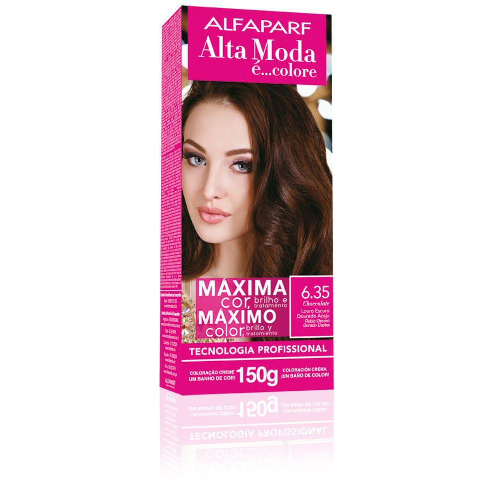 Tintura Alta Moda 6.35 Chocolate Louro Escuro Dourado Acaju - Tinta de ...