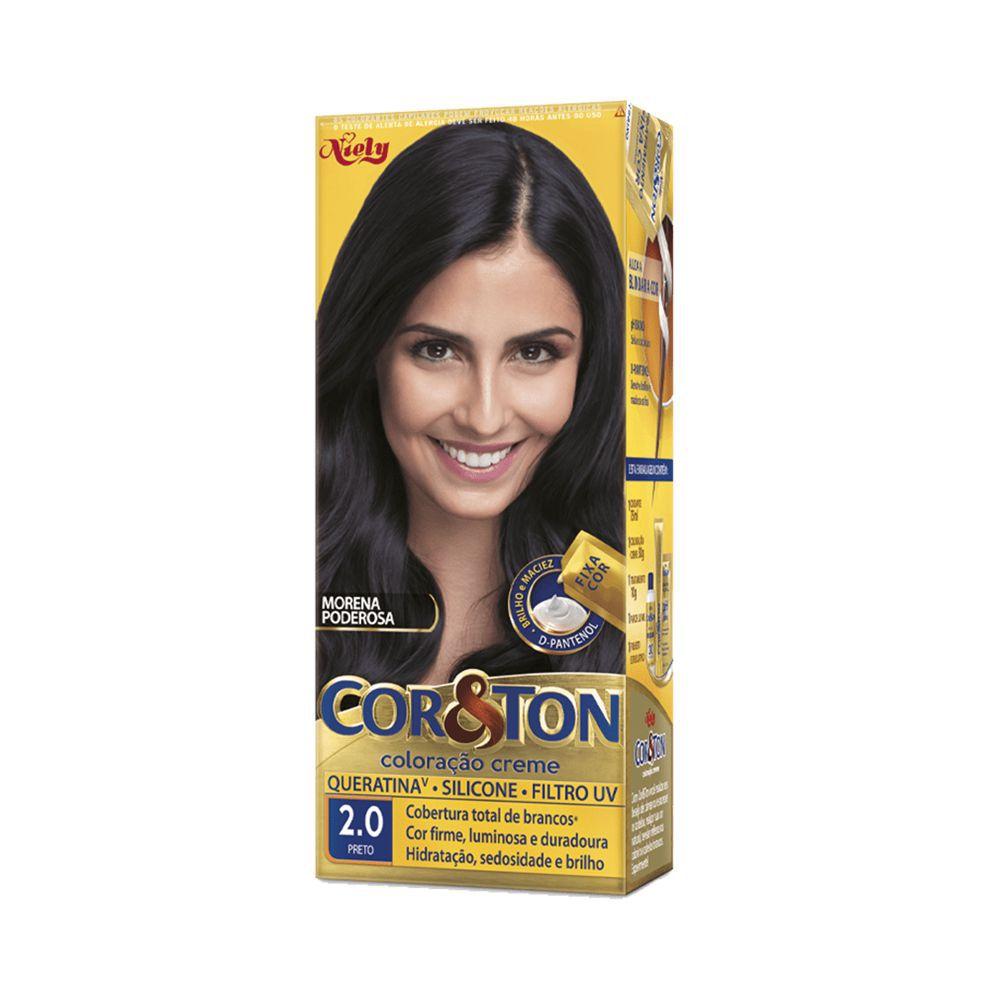 Tintura Cor e Ton 2.0 Preto Cor & Ton Coloração - Niely - Tinta de ...