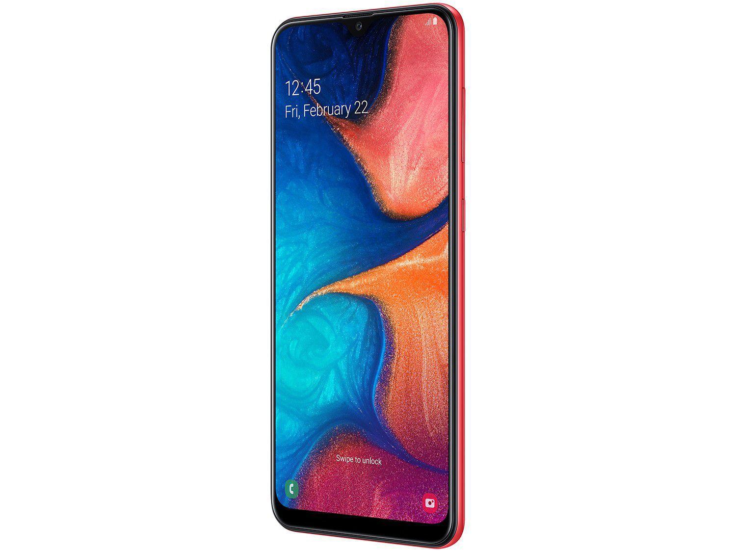Smartphone Samsung Galaxy A20 32GB Vermelho 4G - 3GB RAM 6,4” Câm ...
