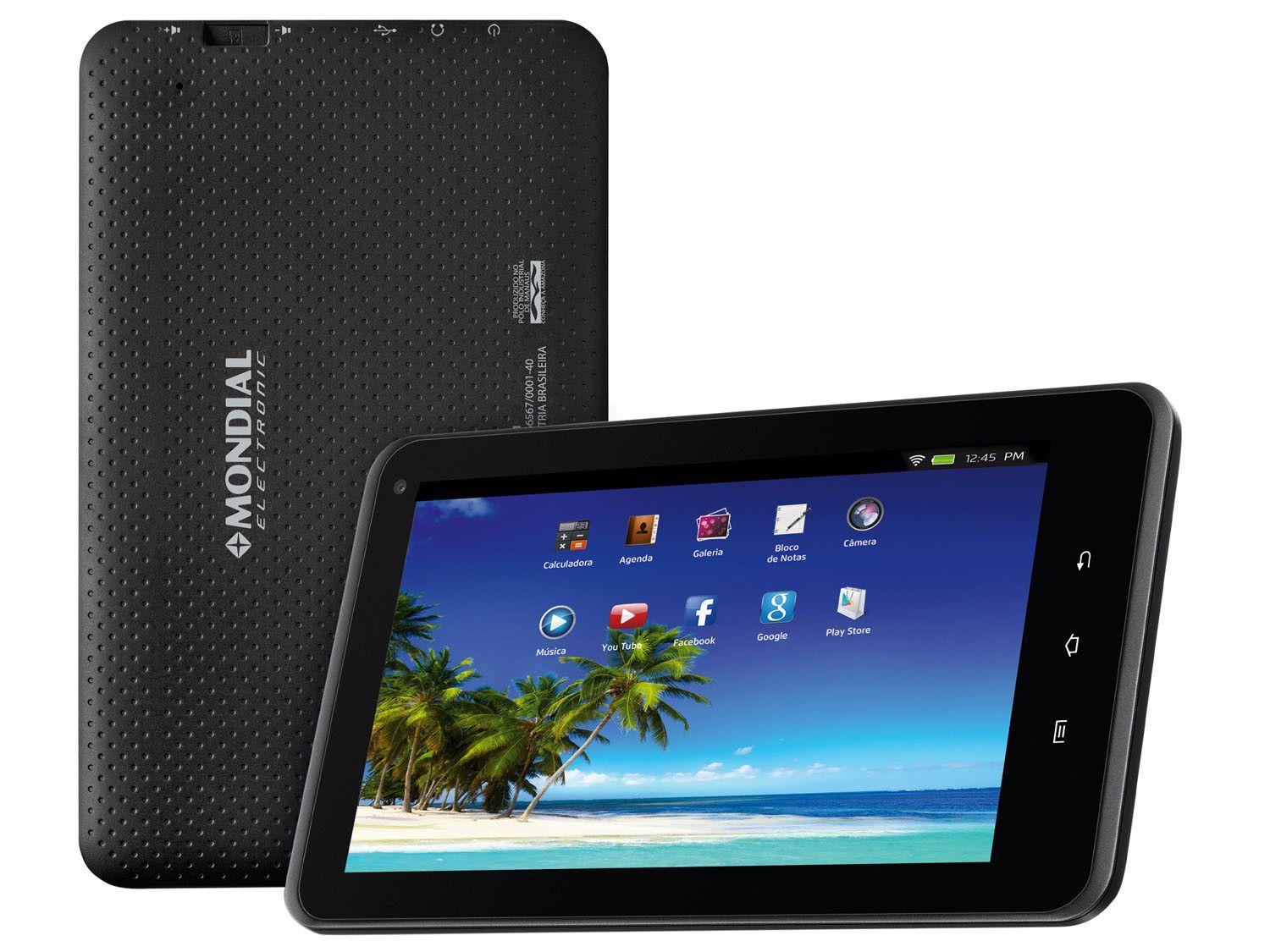Tablet Mondial TB-12 8GB 7” Wi-Fi - Android 5.1 Proc. Quad Core Câmera ...