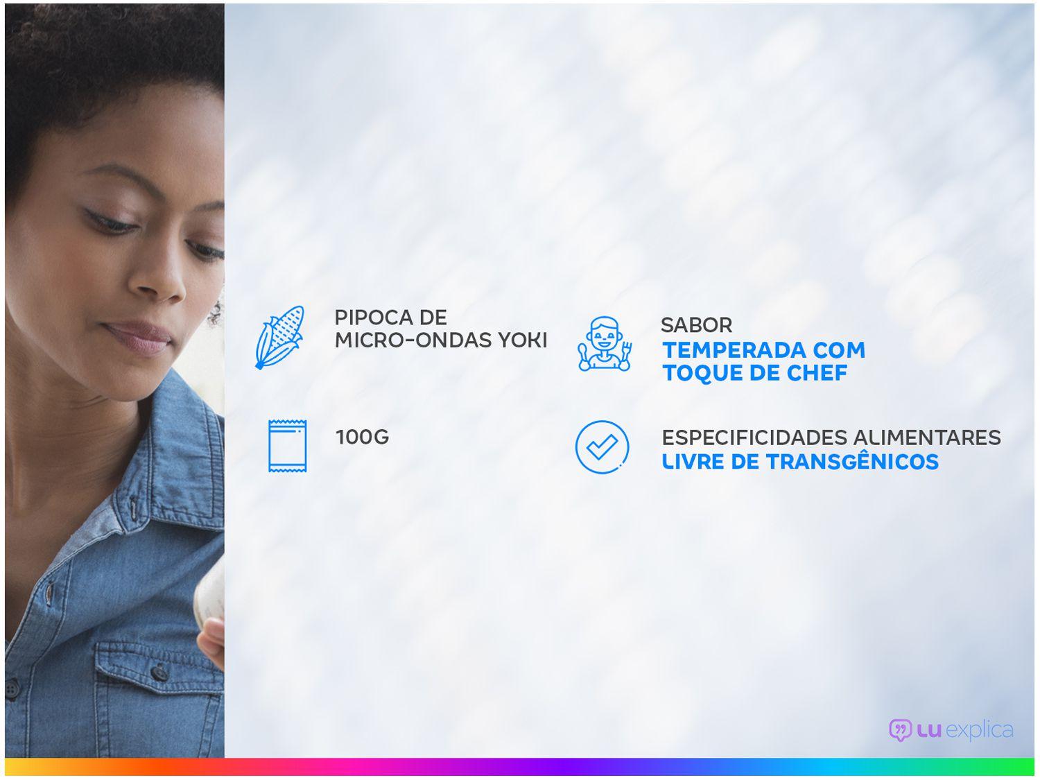 Pipoca de Micro-ondas Yoki Temperada com Toque de Chef 100g