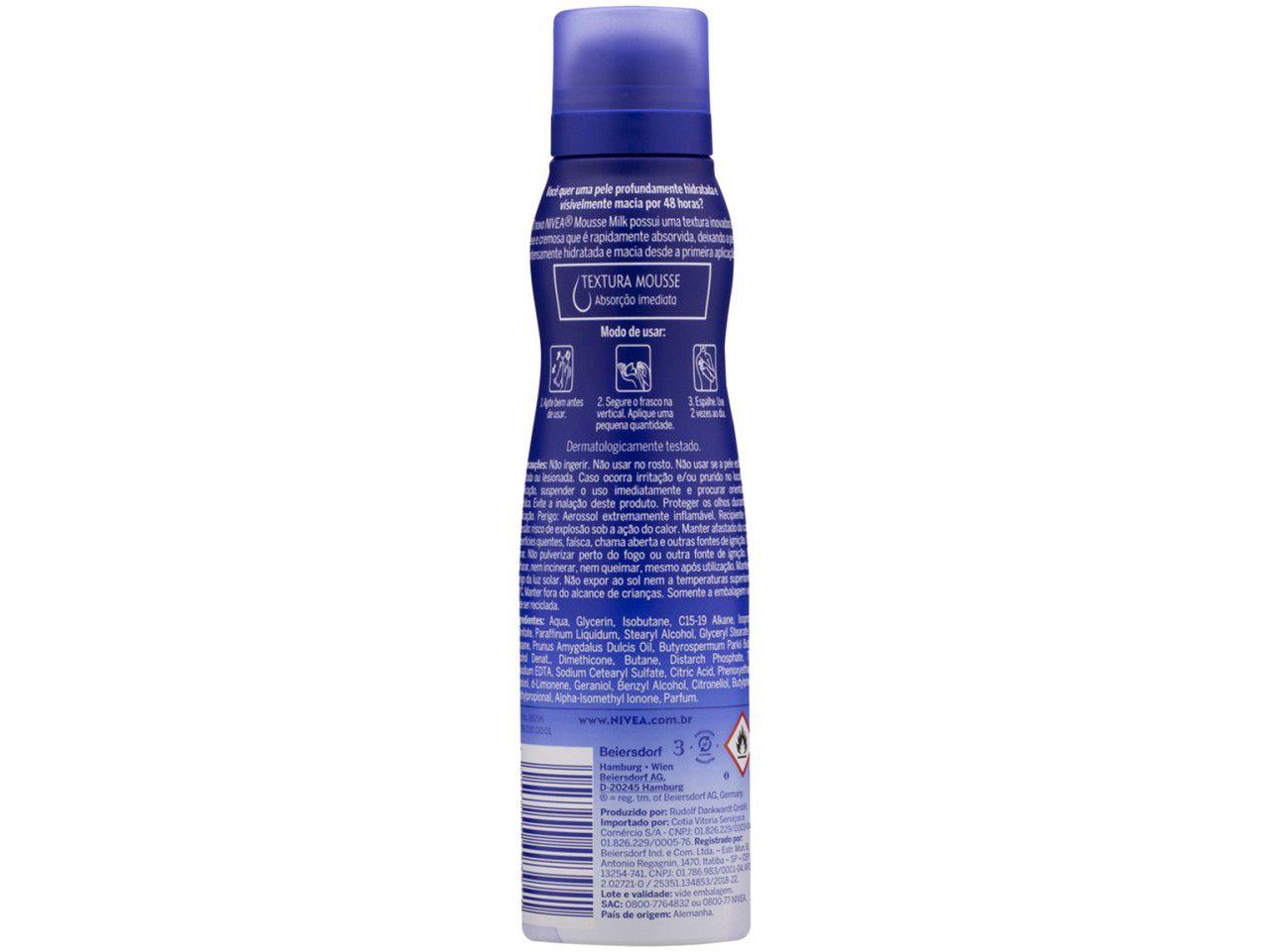 Mousse Hidratante Corporal Nivea Milk 200ml