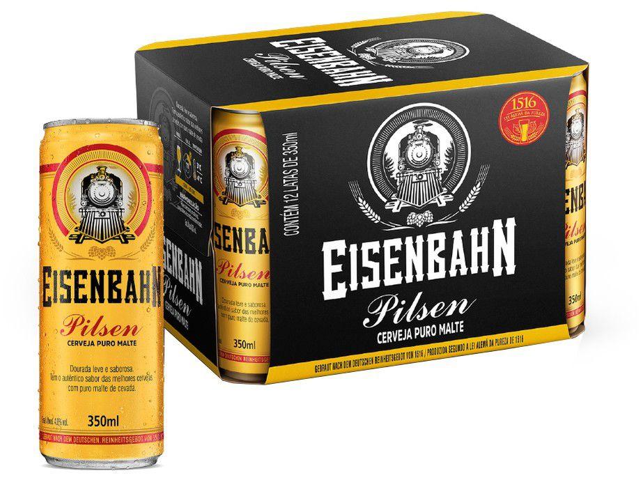 Cerveja Eisenbahn Puro Malte Pilsen 12 Unidades Lata 350ml