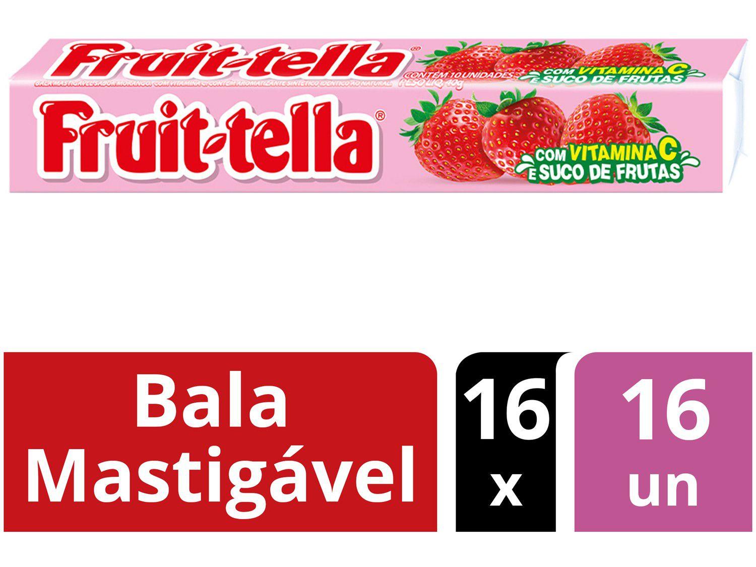 Bala Fruittella Morango com Vitamina C e Suco de Frutas 640g Stick 16 ...