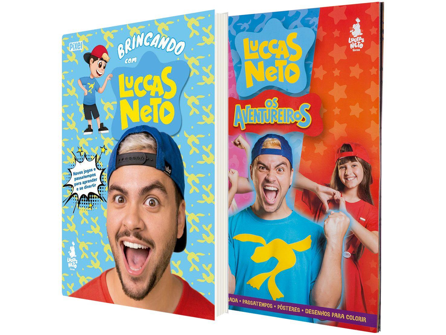 Kit 2 Livros Luccas Neto em Os Aventureiros + Brincando com Luccas Neto
