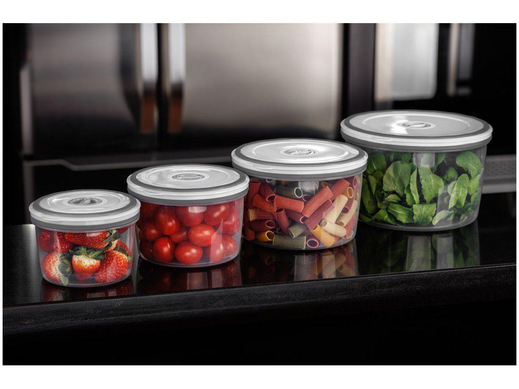 Kit Jogo de Potes de Plástico Hermético - Electrolux com Tampa Redondo ...