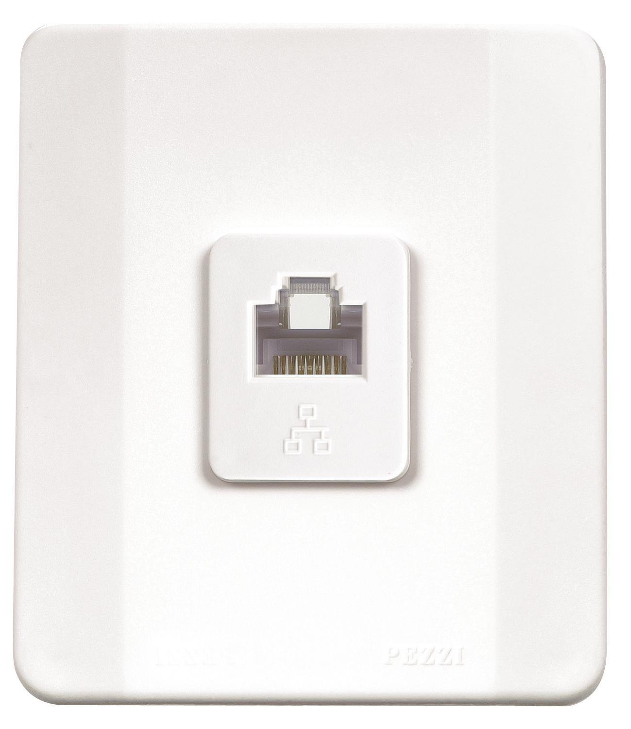 Tomada simples rj45 com conector com placa com caixa branca pezzi ...