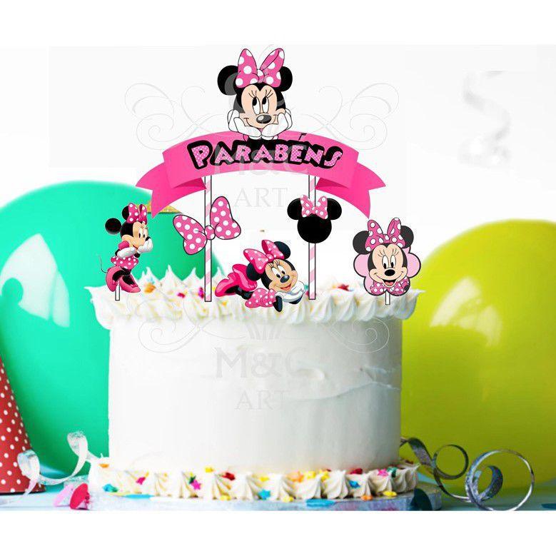 Topo De Bolo Minnie Rosa Topper - Mec Art - Topo de Bolo - Magazine Luiza