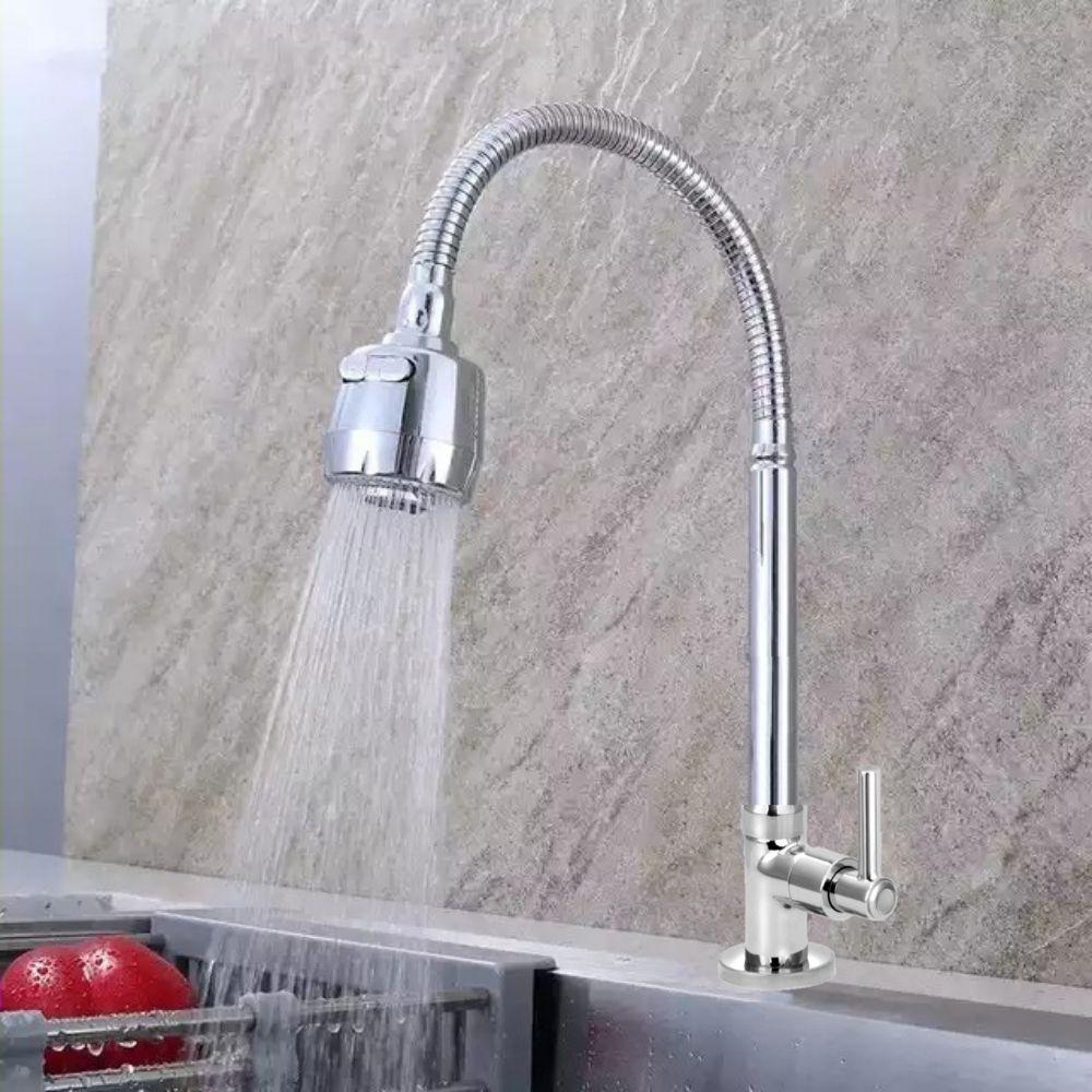 Torneira Gourmet para pia cozinha mesa bancada bica flexível e chuveirinho - Olimar - Torneira ...