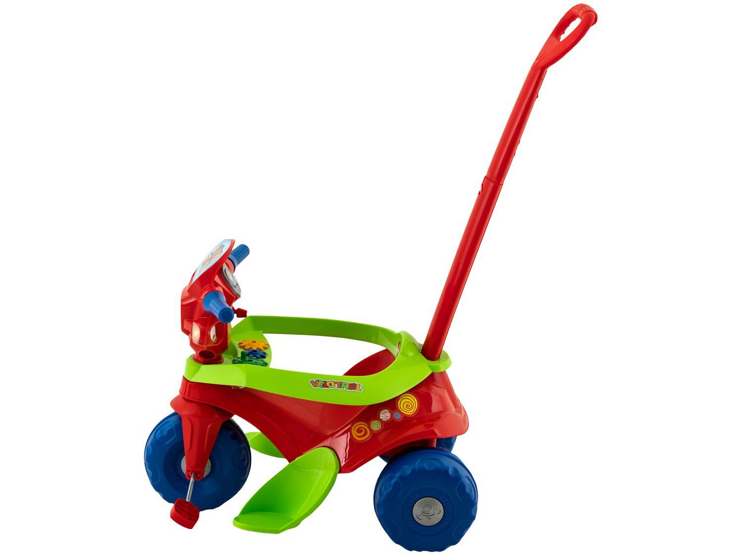 Triciclo Infantil Velotrol com Empurrador Bandeirante