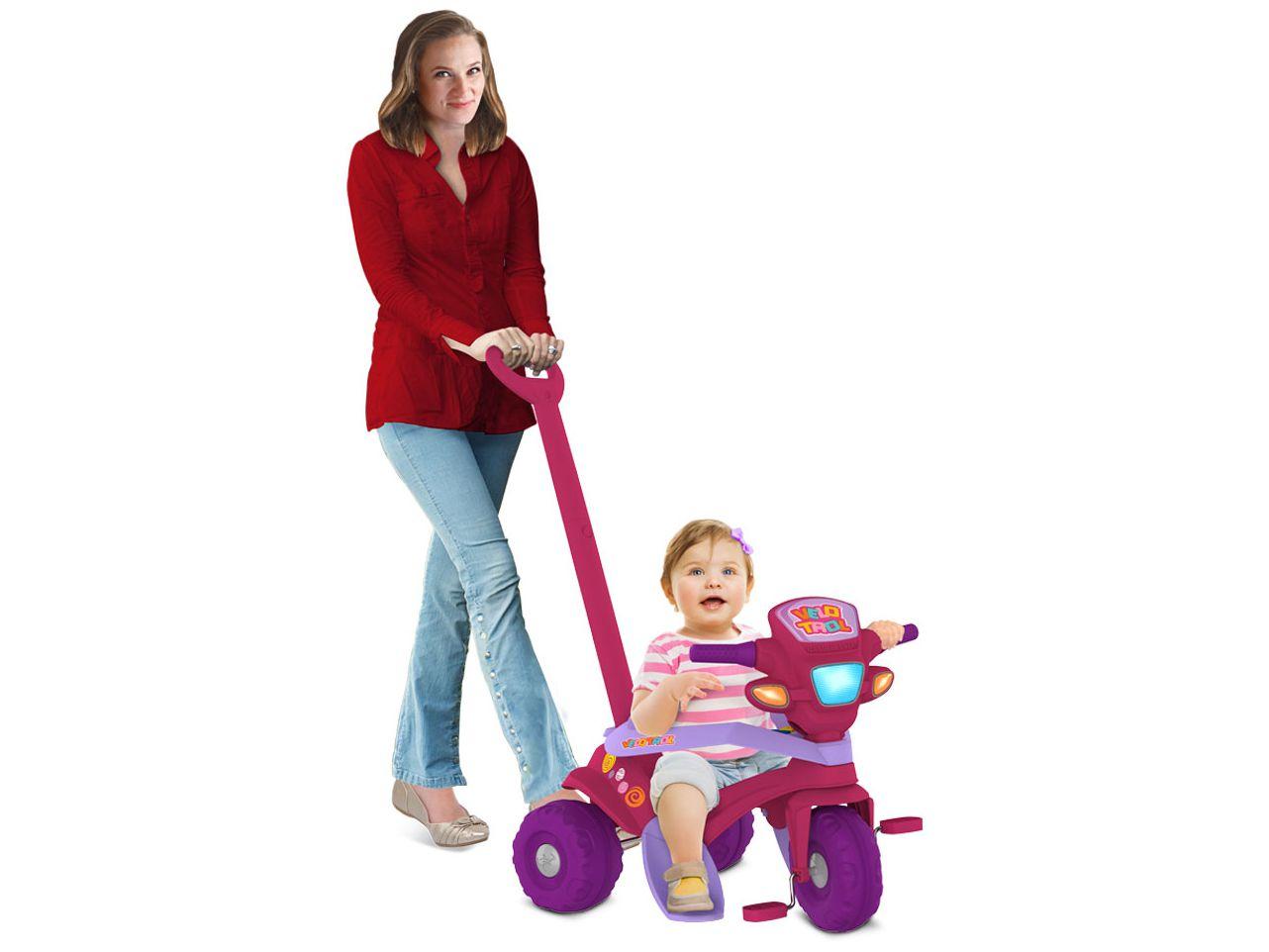 Triciclo Infantil Velotrol com Empurrador Bandeirante