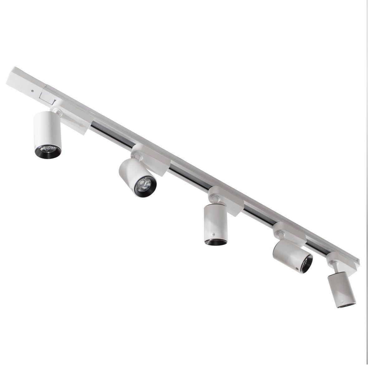 Trilho eletrificado 1m + 5 spots 7w 6000k bivolt branco ST495 ...