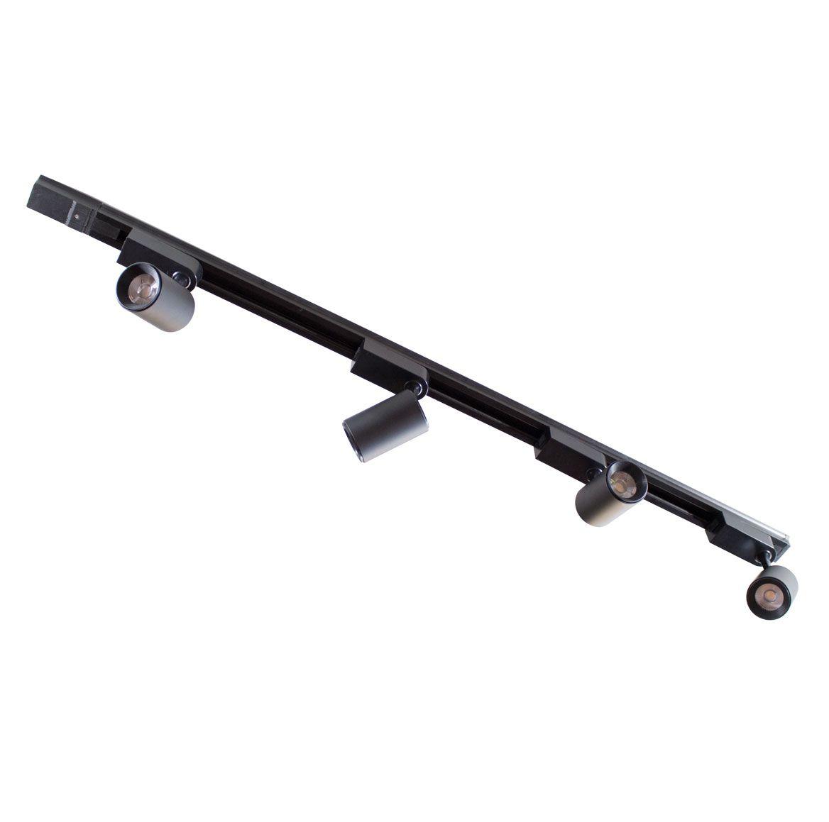 trilho eletrificado 2m + 4 spots 7w 3000k bivolt preto st495 ...