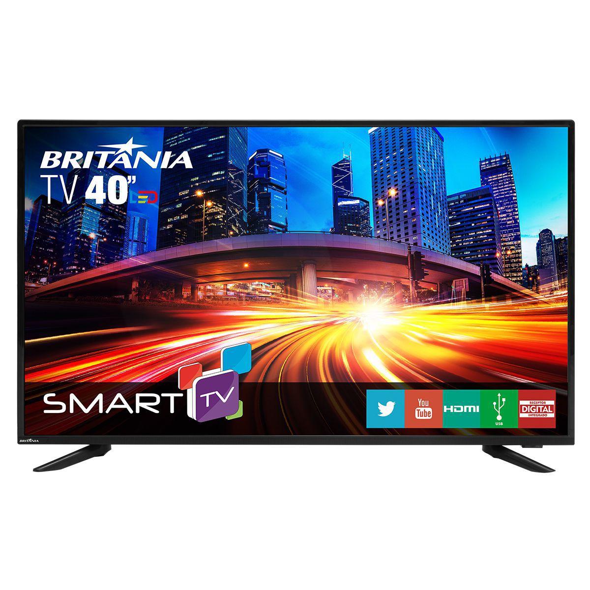 TV Britânia 40” Led Smart Com Netflix - Smart TV - Magazine Luiza