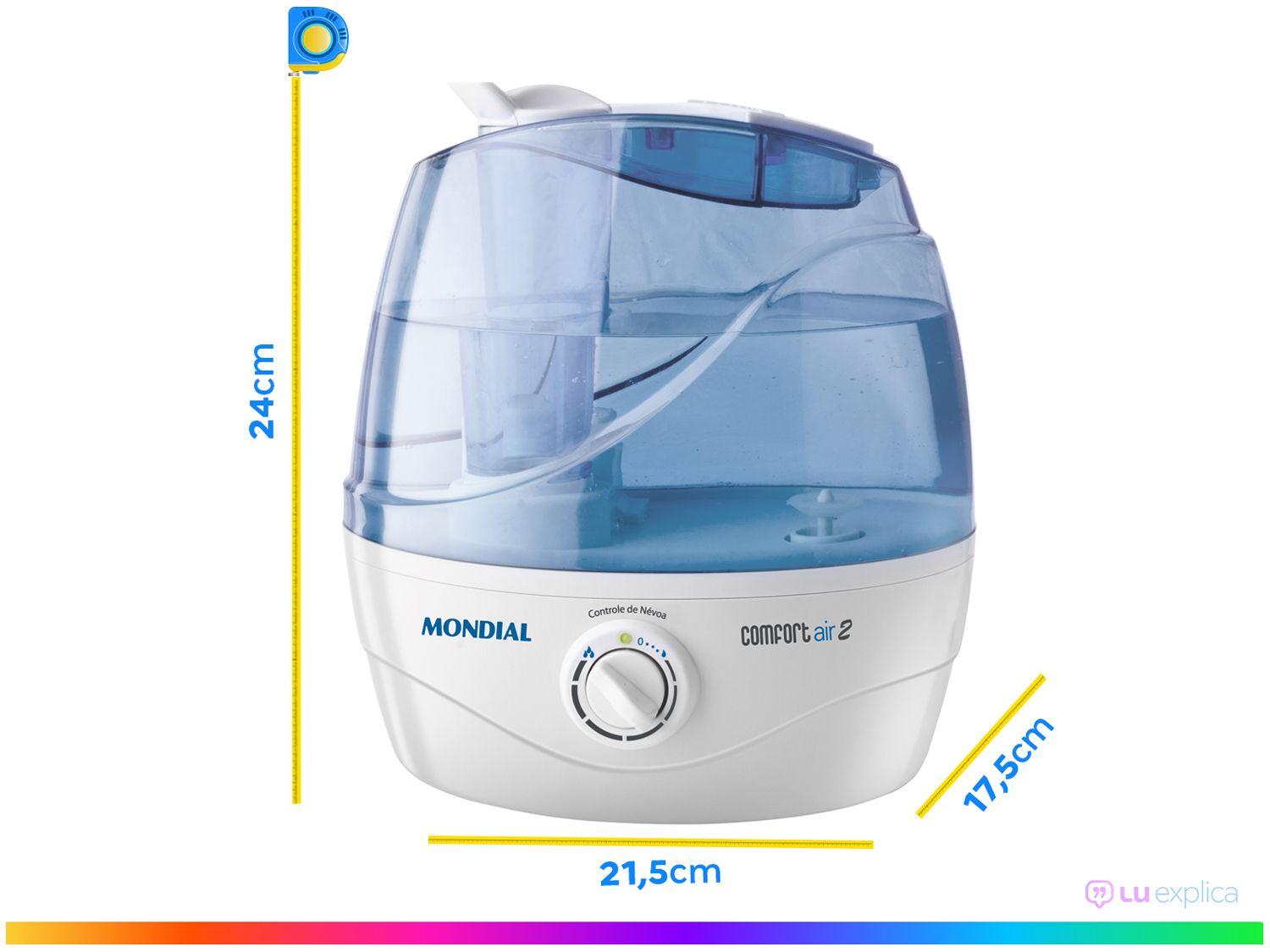 Umidificador de Ar Ultrassônico Portátil Mondial Comfort Air 2 NUA-02 2,2L