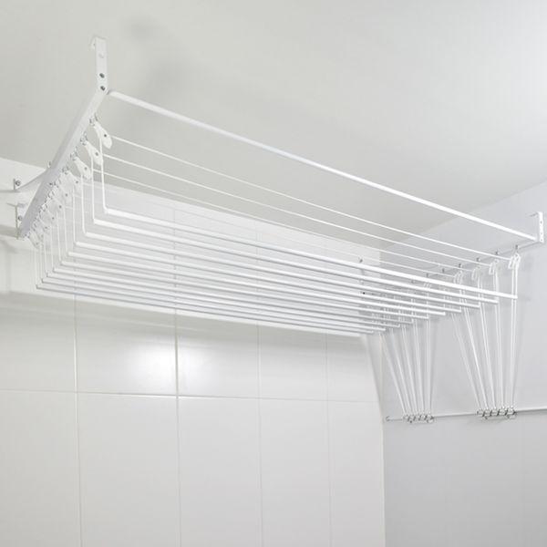 Varal de teto ou parede Prático de alumínio medida de 1,0 Metro com 7 ...