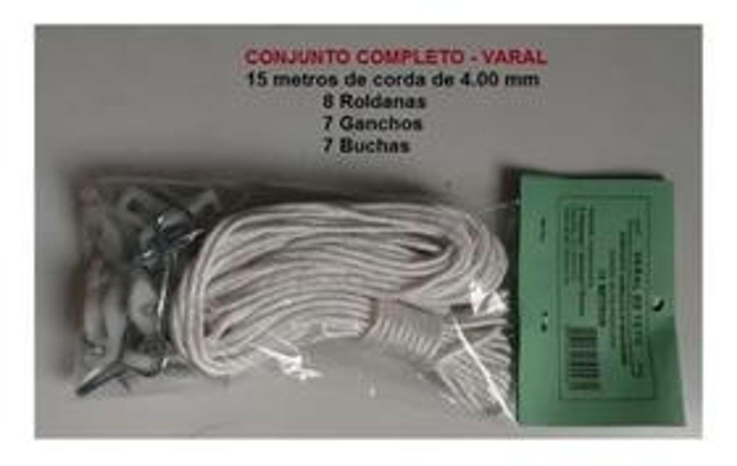 Varal Kit De Teto Conjunto Completo Corda 15 Metros 4 Mm ...