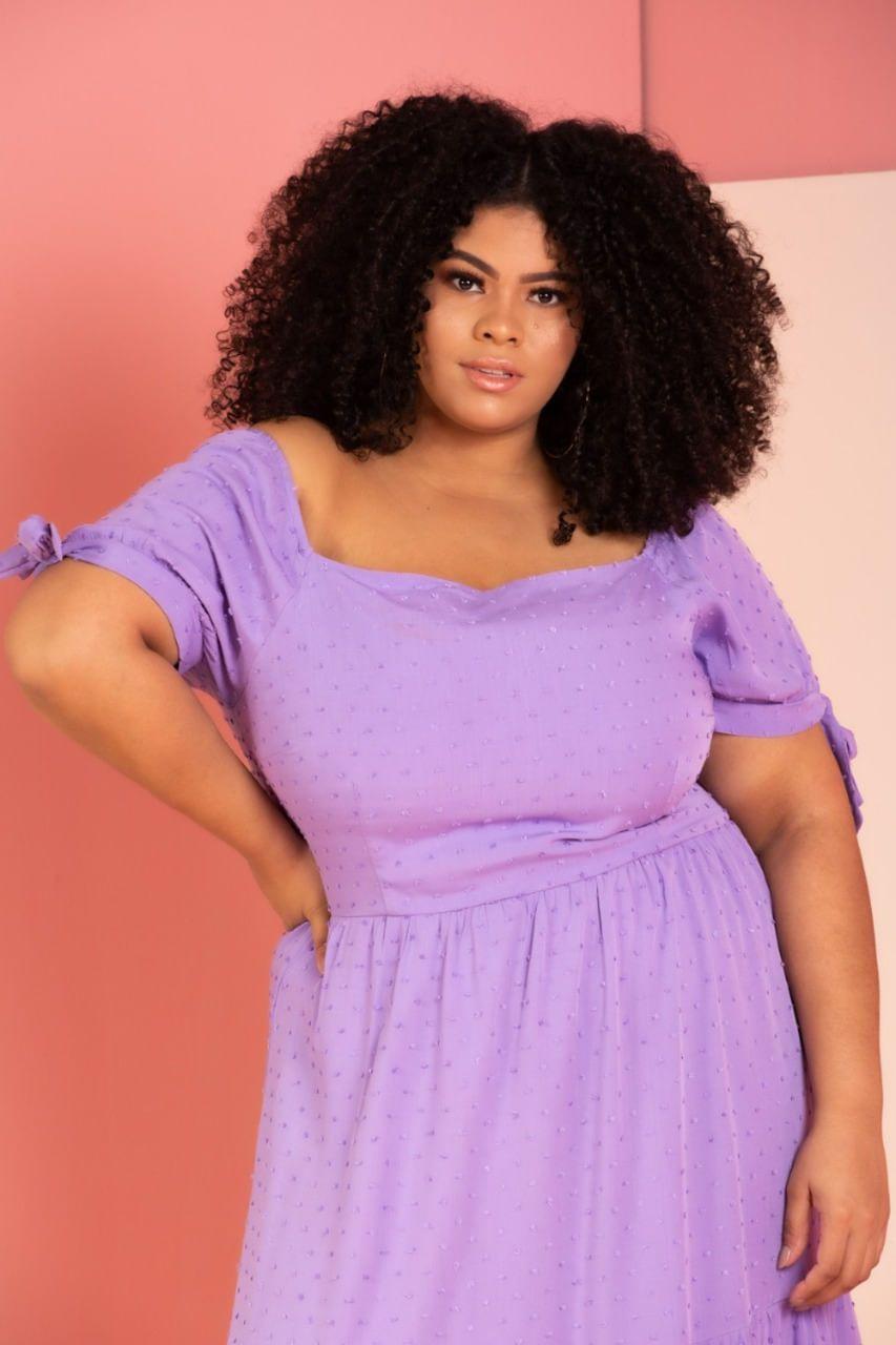 Vestido Midi Beatriz Lilás Plus Size - Domenica Solazzo - Vestido Plus ...