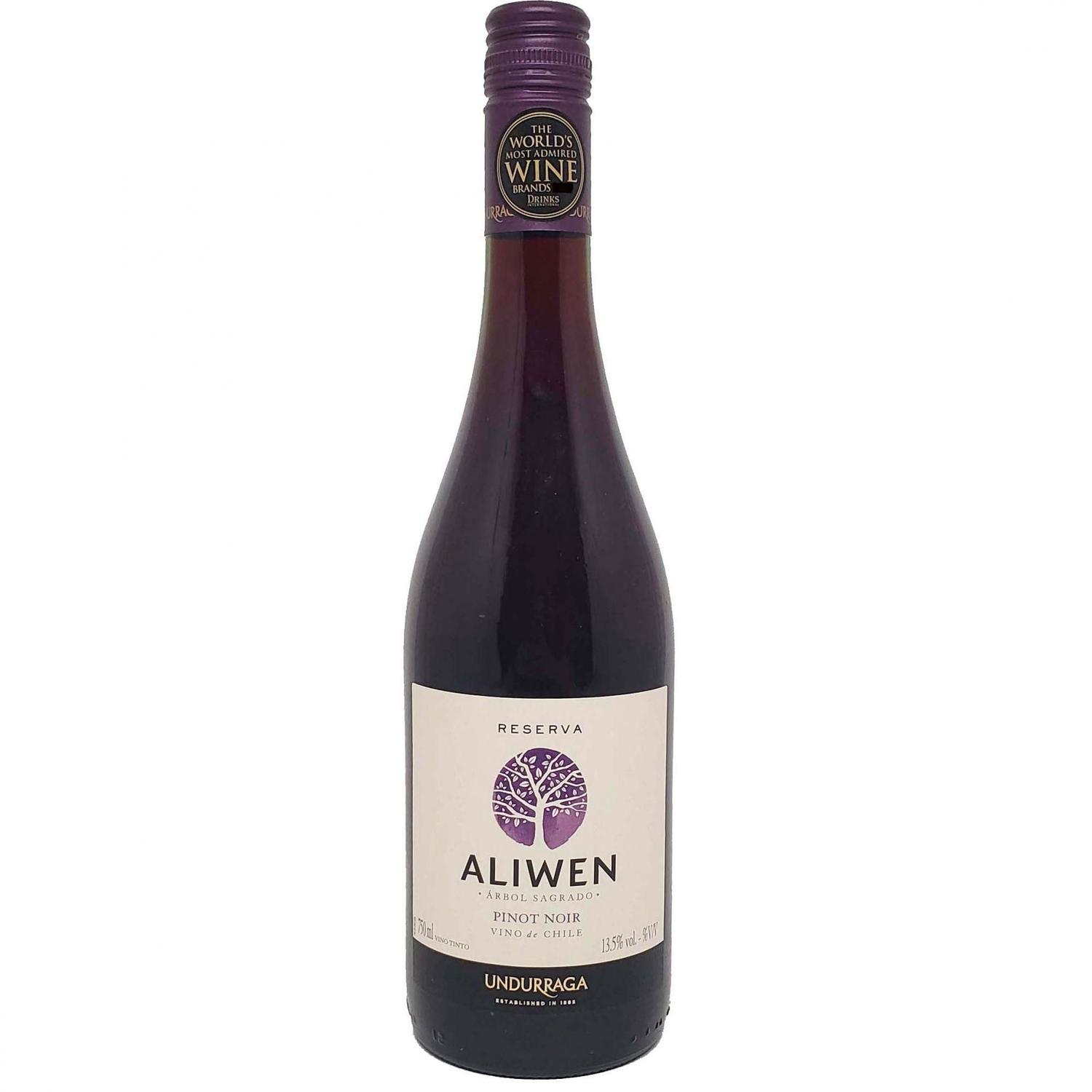 Vinho Tinto Aliwen Reserva Pinot Noir Undurraga - 750ml - - Viña ...