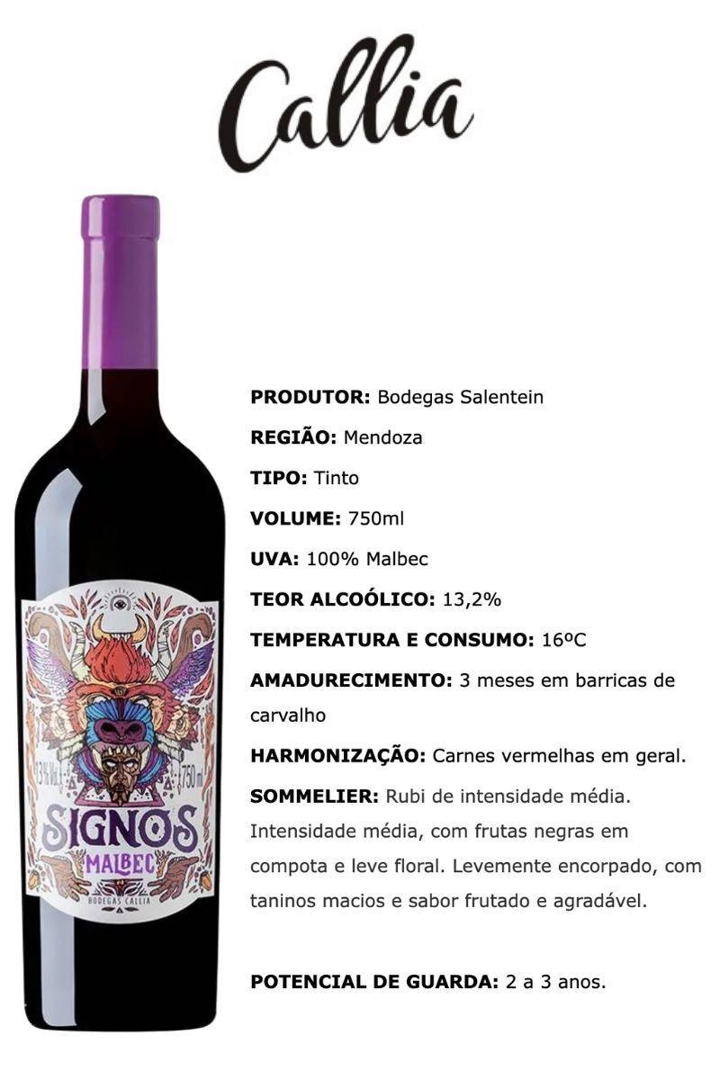 Vinho Tinto Argentino Callia Signos Malbec 2020 - Bodegas Callia ...