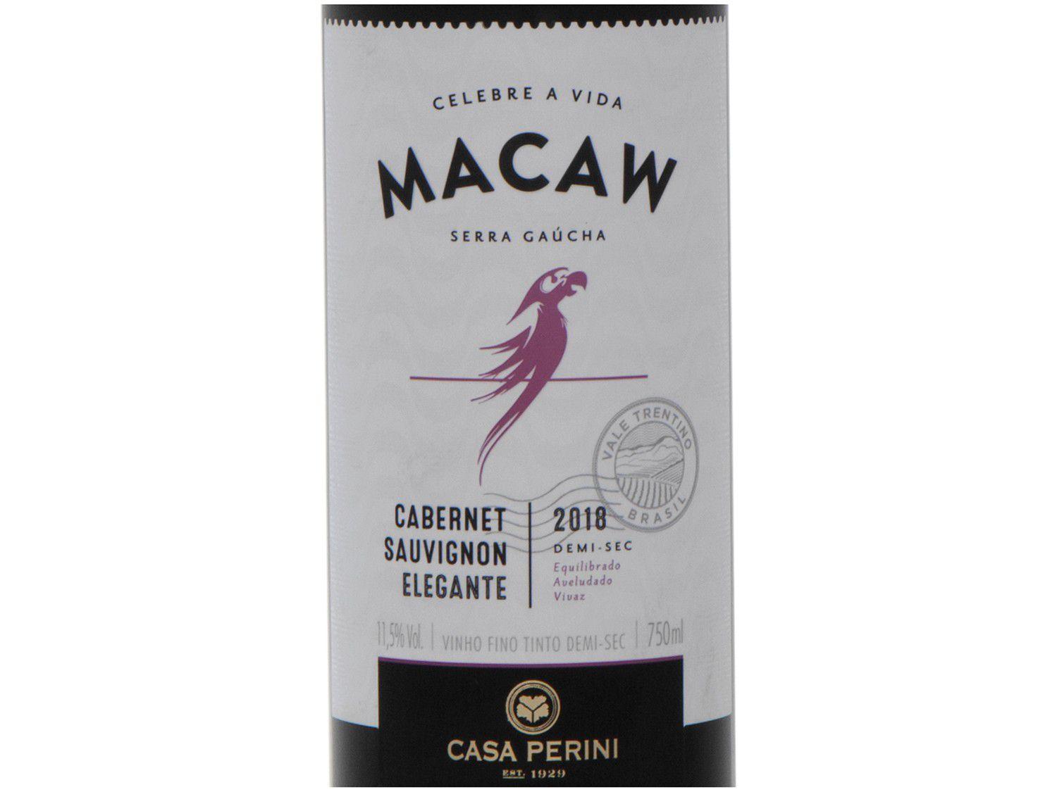 Vinho Tinto Demi-sec Macaw Cabernet Sauvignon - 750ml - Vinho ...