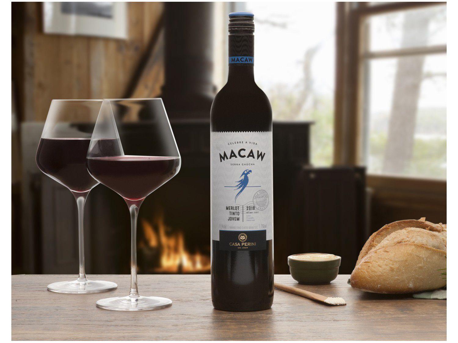 Vinho Tinto Demi-sec Macaw Merlot - 750ml - Vinho - Magazine Luiza