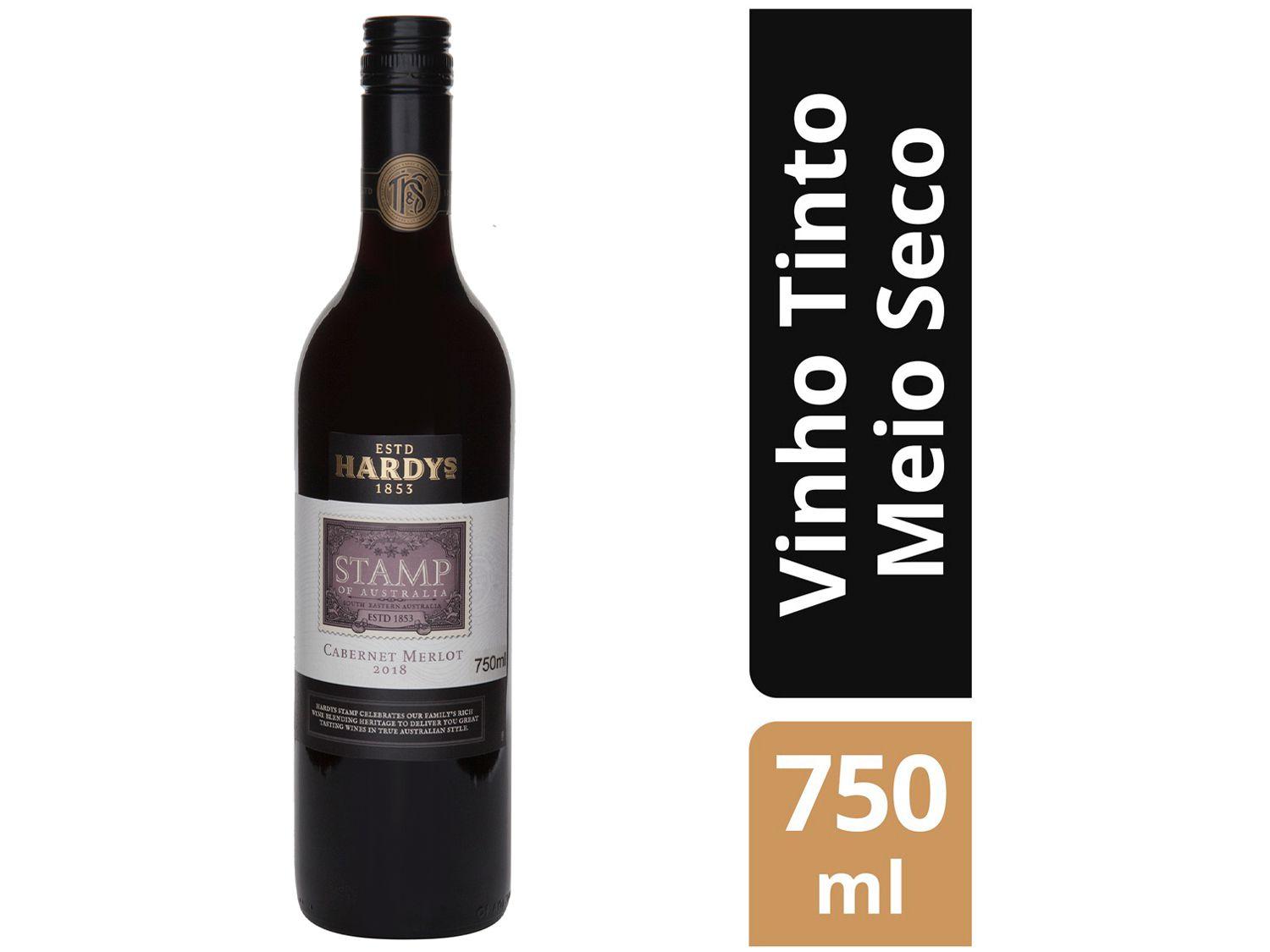 Vinho Tinto Meio Seco Hardys Stamp Of Australia - Cabernet Merlot 750ml ...