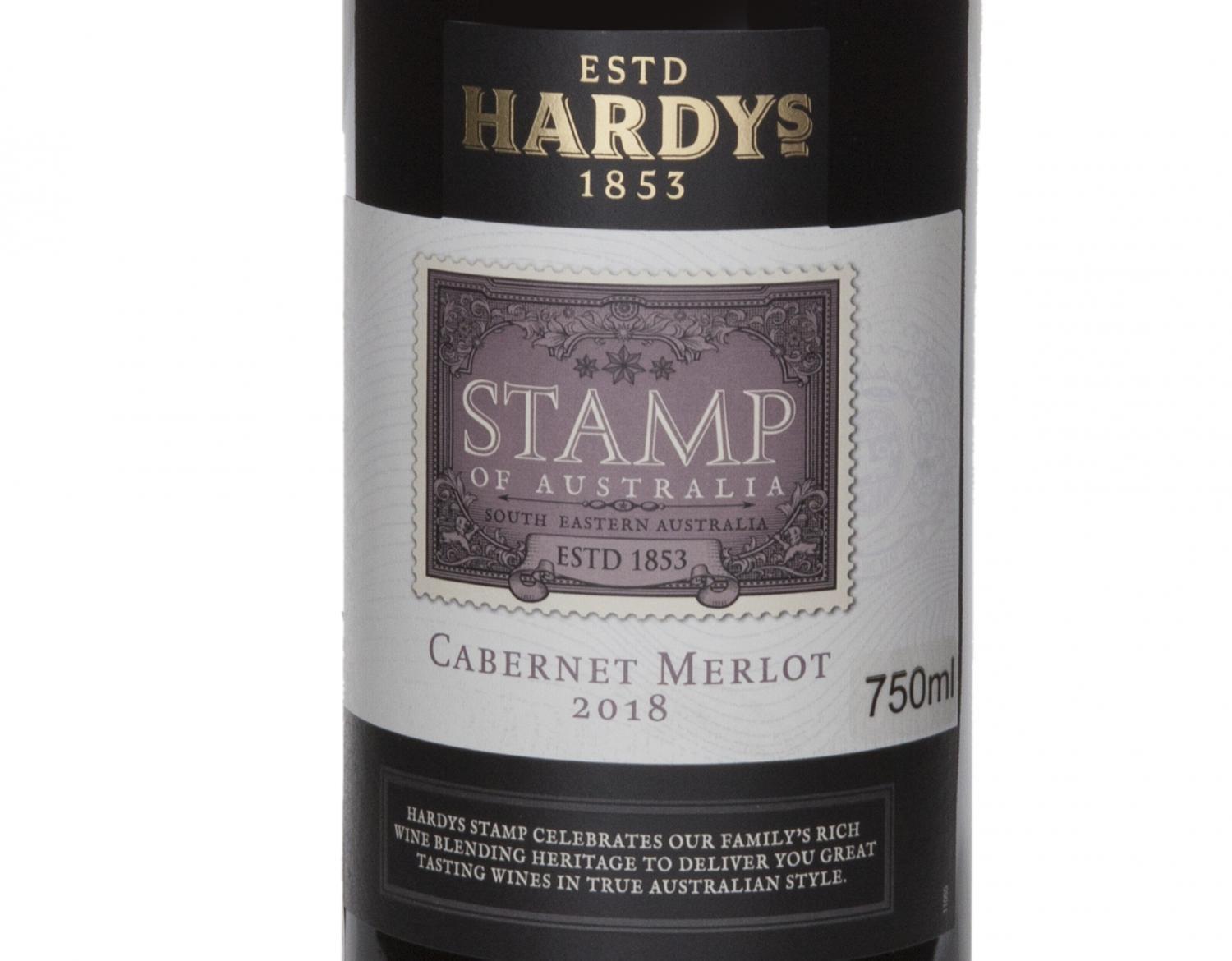 Vinho Tinto Meio Seco Hardys Stamp Of Australia - Cabernet Merlot 750ml ...