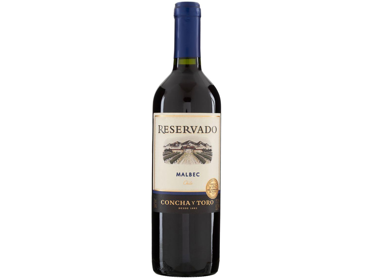Vinho Tinto Seco Concha y Toro Malbec Reservado Chile 2022 750ml