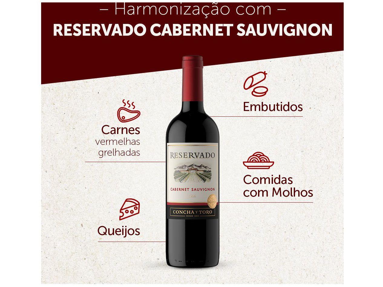 Vinho Tinto Seco Concha y Toro Reservado Cabernet Sauvignon Chile 750ml ...