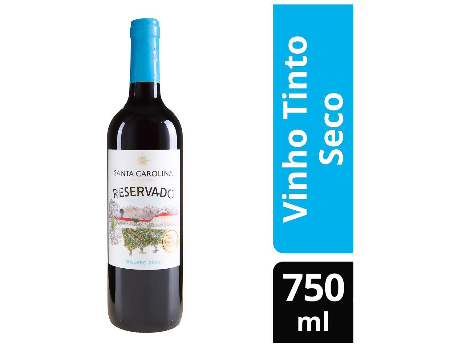 Vinho Tinto Seco Santa Carolina Reservado Malbec Chile 750ml