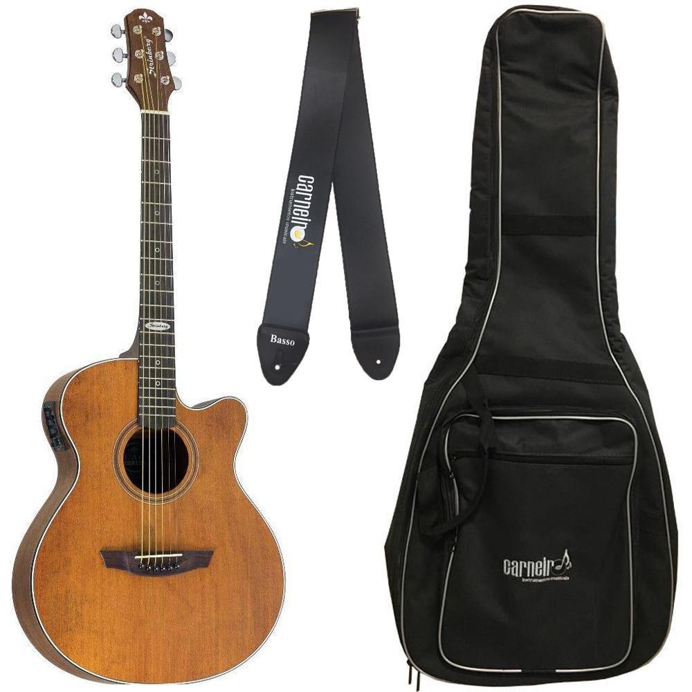 Violão Elétrico Strinberg SA200C SMS Marrom + Capa + Correia - Violão ...