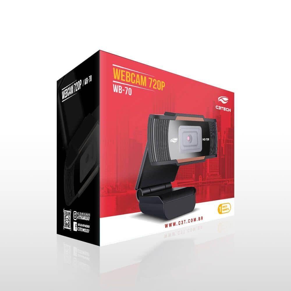 Webcan HD 720p USB Preto Com Microfone WB-70 C3Tech - Webcam - Magazine ...