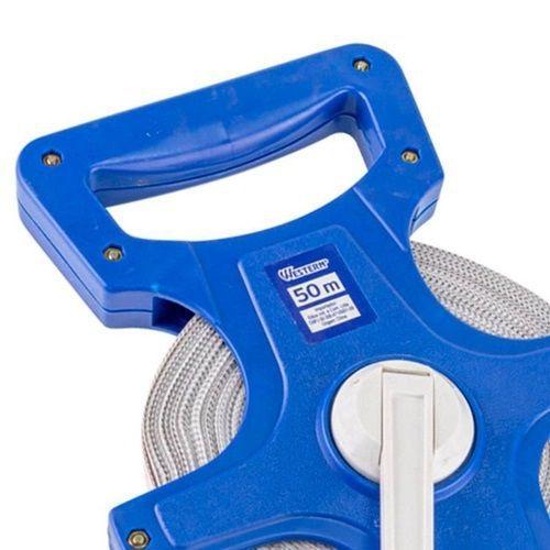 Western Trena Fibra de Vidro Fita Metrica 50 metros Aberta c/ Manivela ...