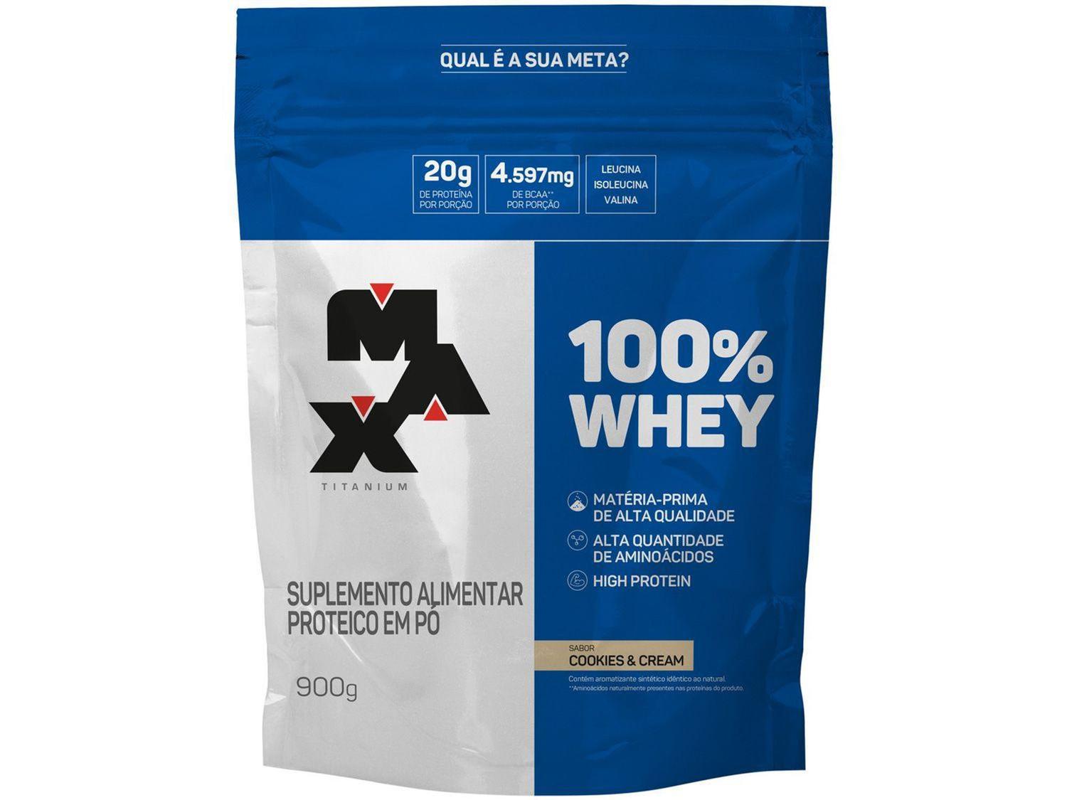 Whey Protein Concentrado Max Titanium 900g - Cookies & Cream - Whey ...